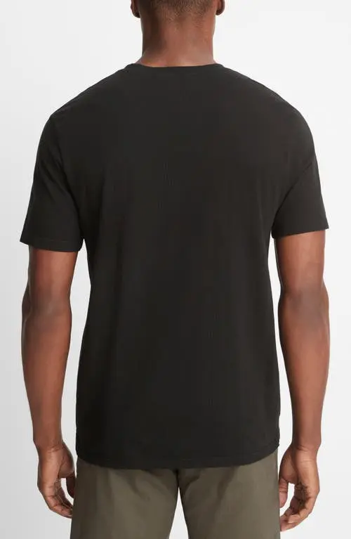 Vince Regular Fit Garment Dyed V-neck T-shirt - True Black