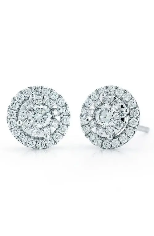 Kwiat Sunburst Diamond Stud Earrings - White Gold