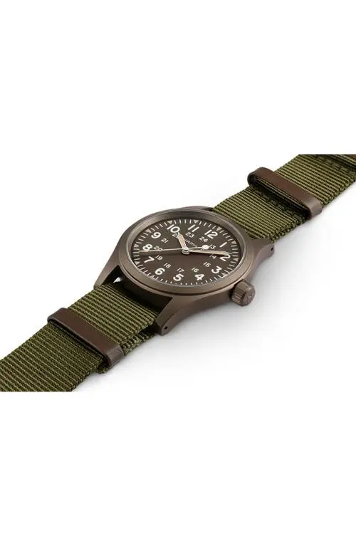 Hamilton Khaki Field Mechanical Nato Strap Watch - Green