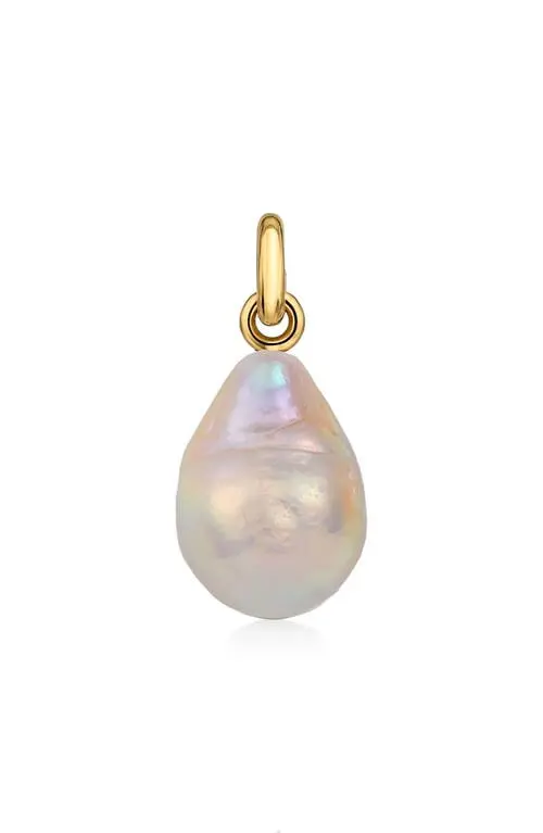 Monica Vinader Nura Baroque Pearl Necklace Enhancer - Yellow Gold