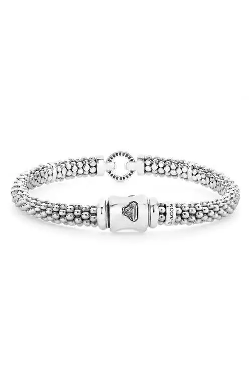 Lagos Enso Boxed Circle Station Caviar Rope Bracelet - Sterling Silver