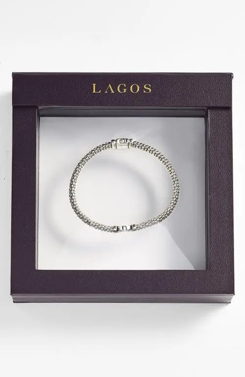 Lagos Enso Boxed Circle Station Caviar Rope Bracelet - Sterling Silver