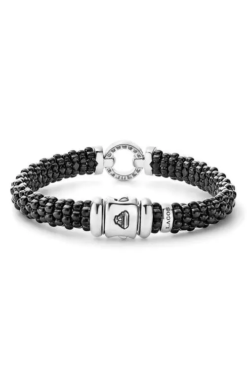 Lagos Sterling Silver And Ceramic Beaded Bracelet - Black/silver/gold