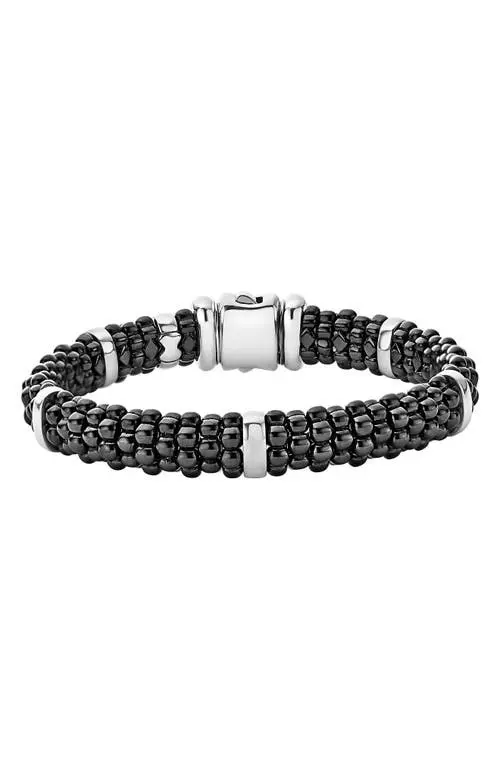 Lagos Black Caviar Station Bracelet - Black/silver/gold
