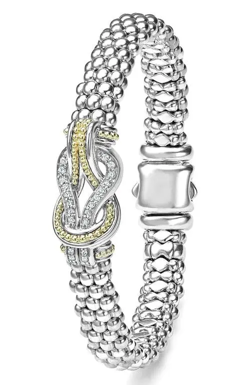 Lagos Caviar Newport Diamond Station Bracelet - Silver/gold