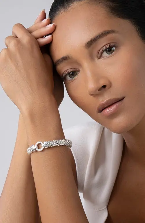 Lagos Enso Circle Game Diamond Caviar Rope Bracelet