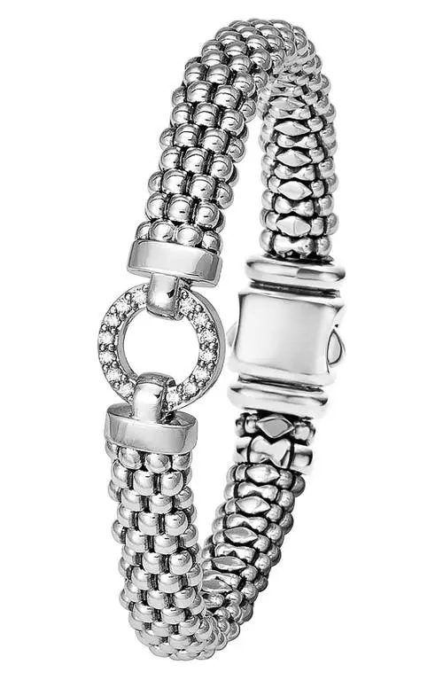 Lagos Enso Circle Game Diamond Caviar Rope Bracelet