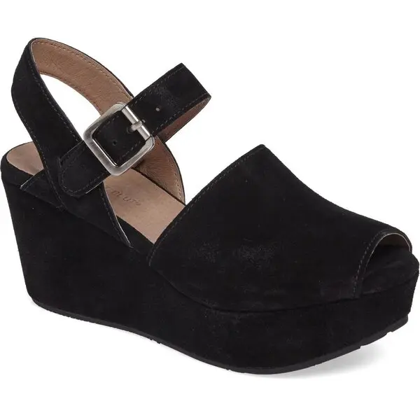 CHOCOLAT BLU Wagga Platform Wedge Sandal - Blk Suede