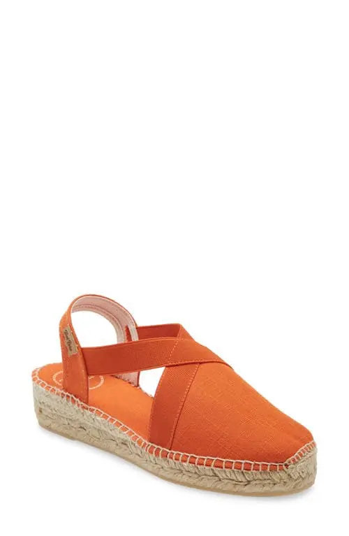 TONI PONS Verona Espadrille Wedge - Orange Fabric