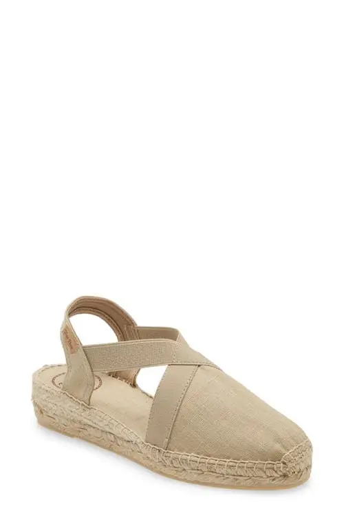 TONI PONS Verona Espadrille Wedge - Stone Fabric