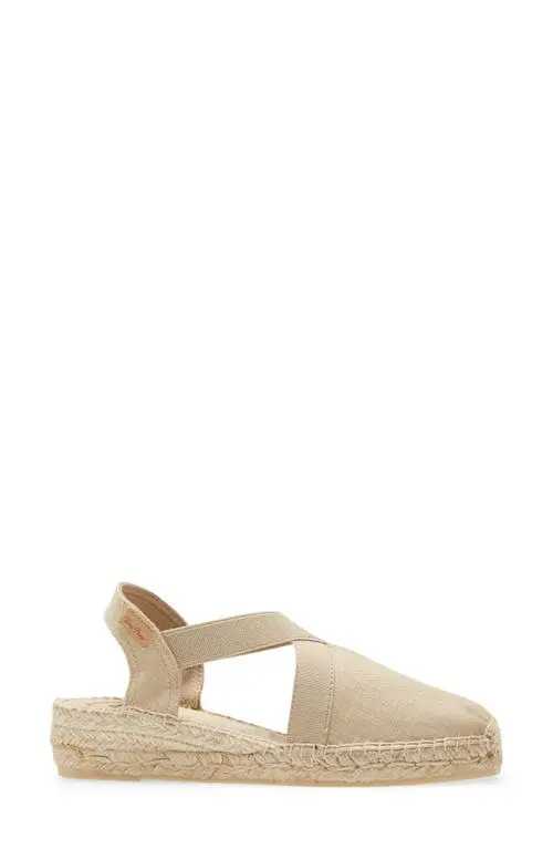 TONI PONS Verona Espadrille Wedge - Stone Fabric