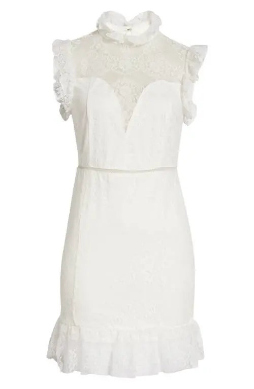 Bebe Lace Mock Neck Dress