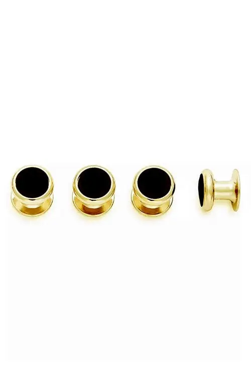 David Donahue Set Of 4 Onyx Studs - Gold