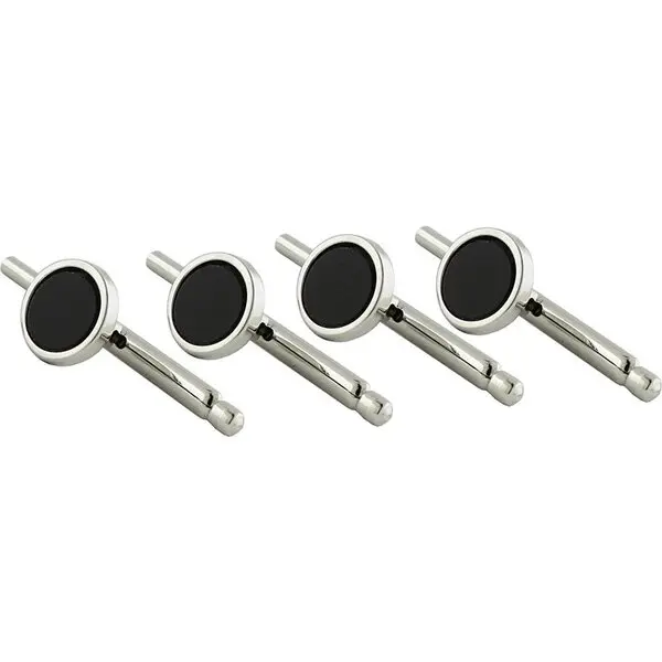 David Donahue Set Of 4 Onyx Studs - Silver