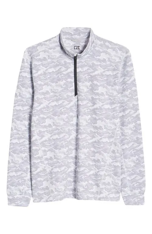 Cutter & Buck Traverse Camo Quarter Zip Pullover - Charcoal