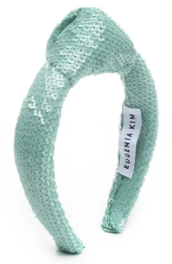 Eugenia Kim Karyn Knotted Aqua Colorblock Nylon Headband Eugenia Kim | Accessories | Eugenia Kim Knotted Headband  main image 2