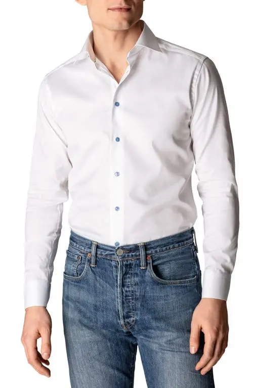 Eton Contemporary Fit Twill Dress Shirt - White