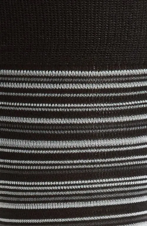 Cole Haan Multistripe Crew Socks - Black/grey