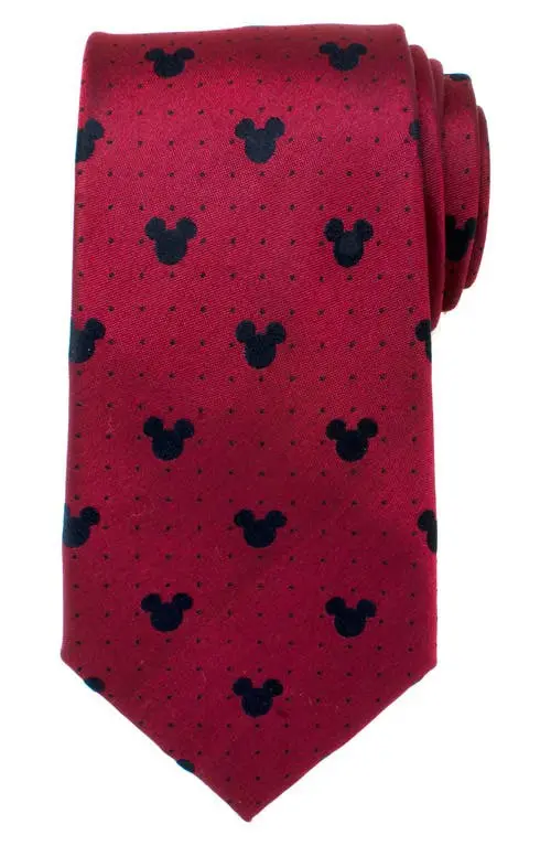CUFFLINKS, INC. Silk Tie With Mickey Mouse Motif - Red