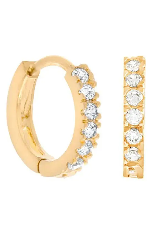 GIRLS CREW Cubic Zirconia Mini Hoop Earrings - Gold