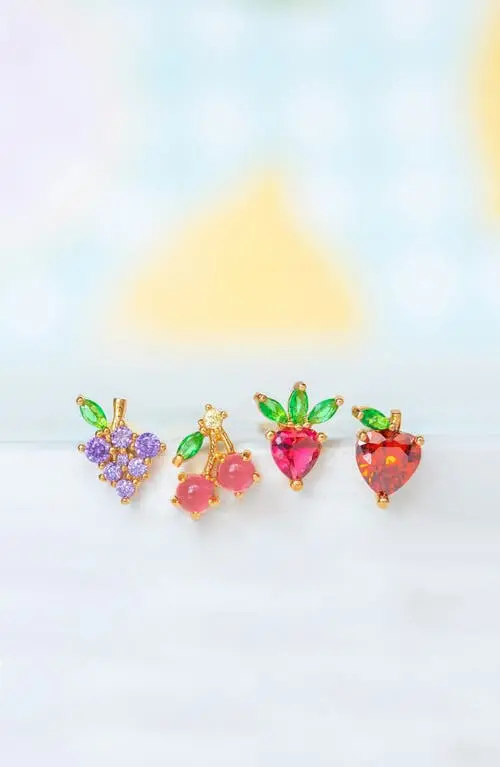 GIRLS CREW Fruit Basket Mismatched Stud Earrings Set