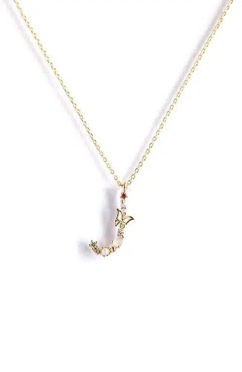 GIRLS CREW Flutterfly Initial Necklace - Gold - J