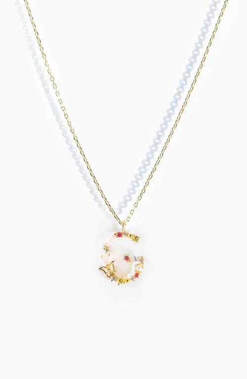 GIRLS CREW Flutterfly Initial Necklace - Gold
