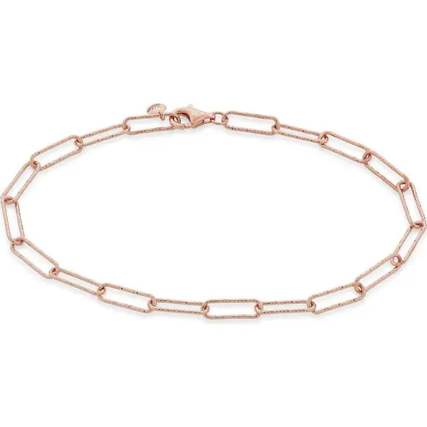 Monica Vinader Alta Textured Chain Link Bracelet - Rose Gold