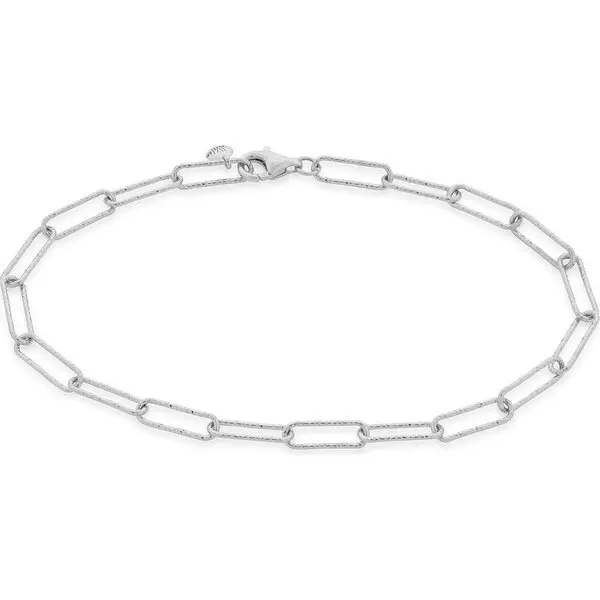 Monica Vinader Alta Textured Chain Link Bracelet - Silver