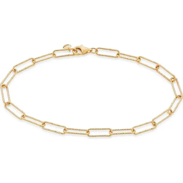 Monica Vinader Alta Textured Chain Link Bracelet - Yellow Gold