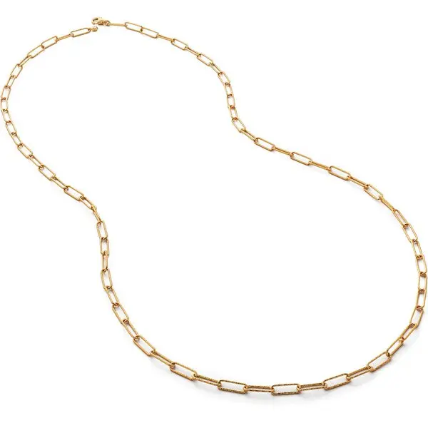 Monica Vinader Alta Textured Chain Necklace - 18ct Gold Vermeil On Silver