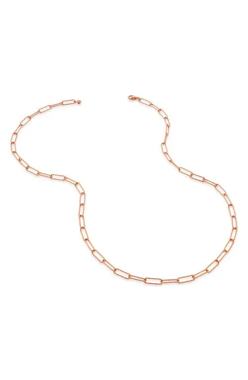 Monica Vinader Alta Textured Chain Link Necklace - Rose Gold