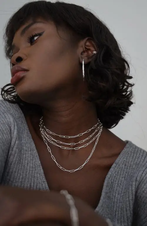 Monica Vinader Alta Textured Chain Link Necklace - Silver