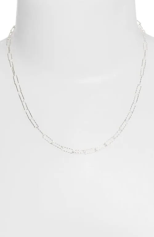 Monica Vinader Alta Textured Chain Link Necklace - Silver