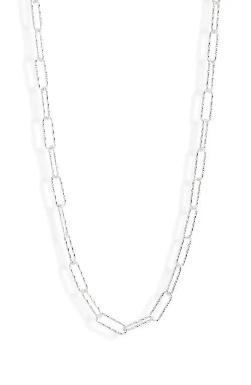 Monica Vinader Alta Textured Chain Link Necklace - Silver