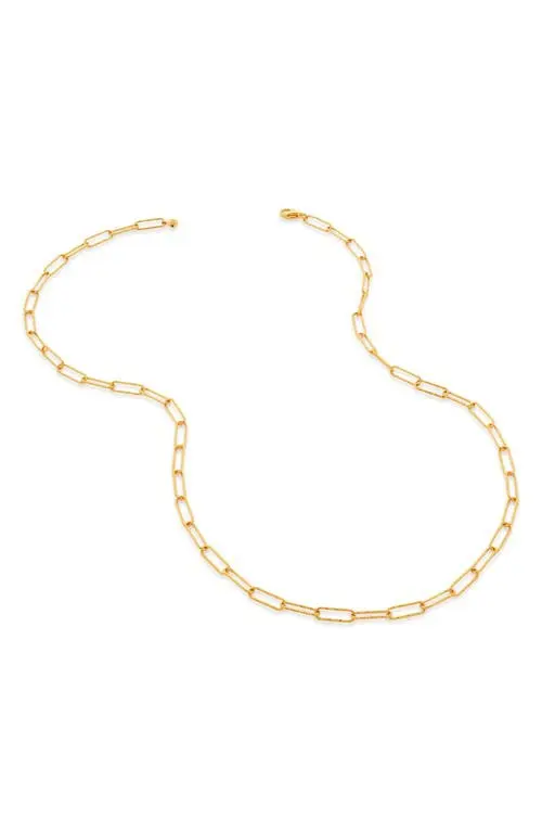 Monica Vinader Alta Textured Chain Necklace - Yellow Gold