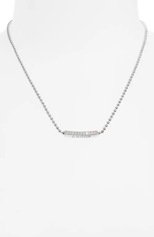 Lagos Sterling Silver And Diamond Pendant Necklace - Silver/ Diamond