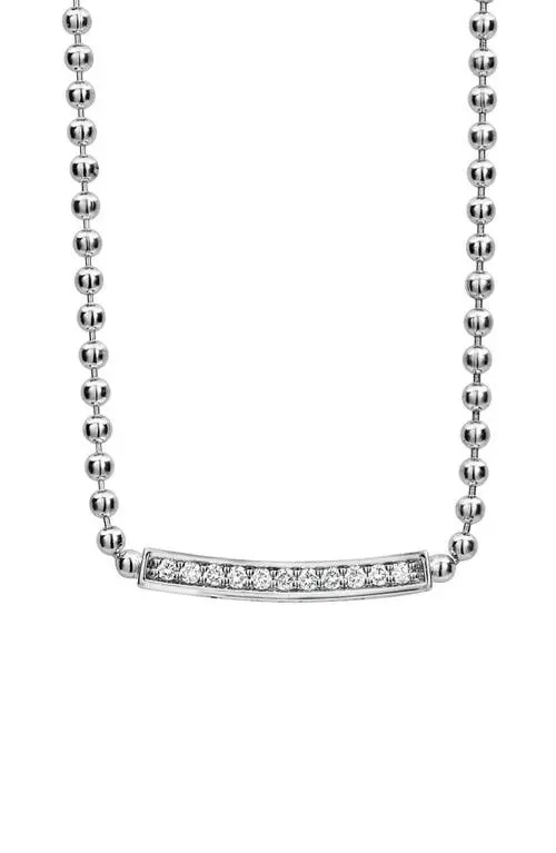 Lagos Sterling Silver And Diamond Pendant Necklace - Silver/ Diamond