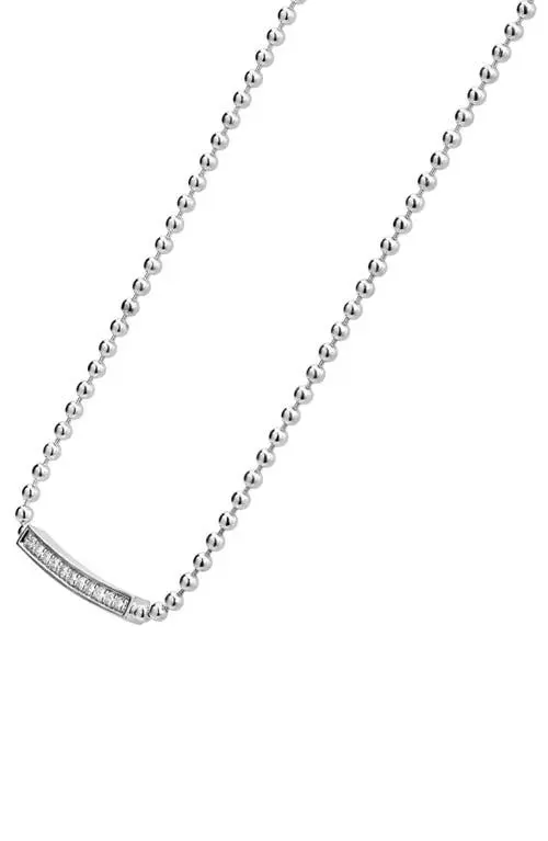 Lagos Sterling Silver And Diamond Pendant Necklace - Silver/ Diamond