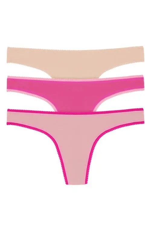 ON GOSSAMER 3-pack Mesh Thongs - Dp/eb/chp