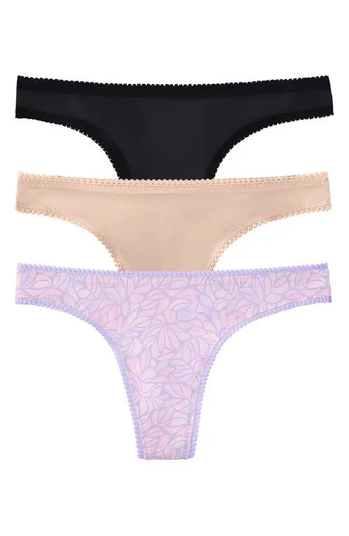ON GOSSAMER 3-pack Mesh Thongs - Wf/chp/blk