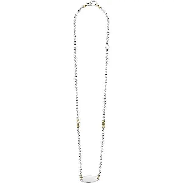 Lagos Beloved Oval Plate Chain Necklace - Silver