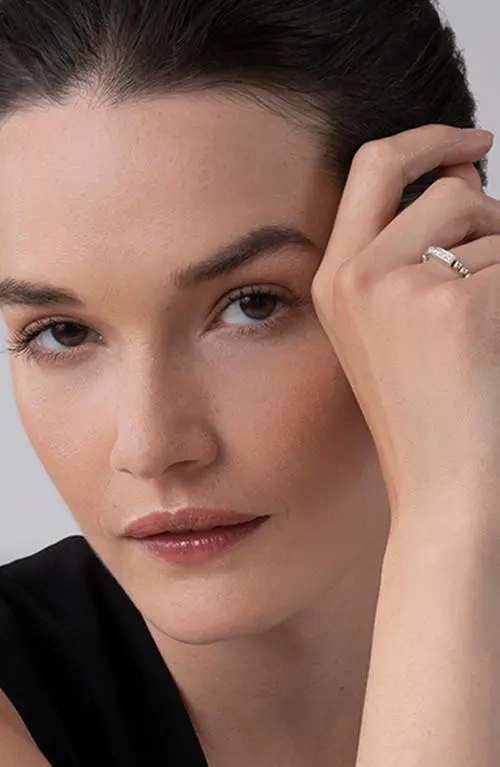 Lagos Caviar Icon Spark Diamond Stacking Ring - Siver/diamond