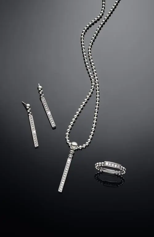 Lagos Caviar Icon Spark Diamond Stacking Ring - Siver/diamond
