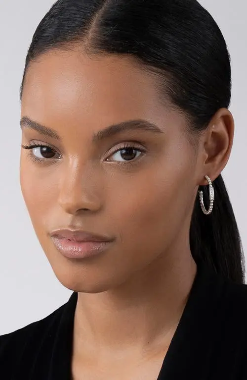 Lagos Caviar Spark Diamond Hoop Earrings - Silver/diamond