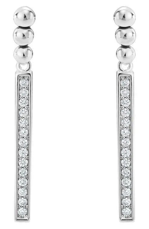 Lagos Caviar Spark Diamond Drop Earrings - Silver/diamond