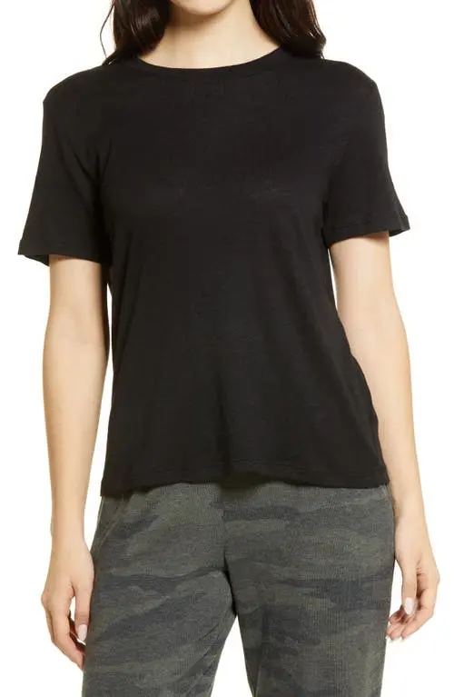 Splendid Zoe Slub Crewneck Tee - Black