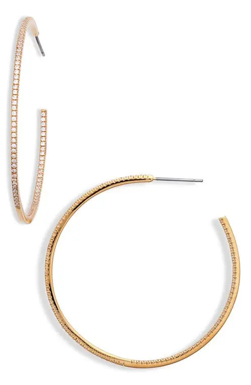 Nordstrom Pavé Cubic Zirconia Hoop Earrings - Clear- Gold