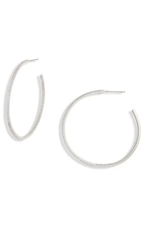Nordstrom Pavé Cubic Zirconia Hoop Earrings - Clear- Silver