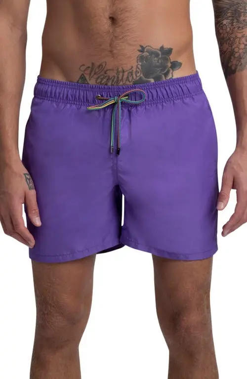Bugatchi Solid Swim Trunks - Orchid